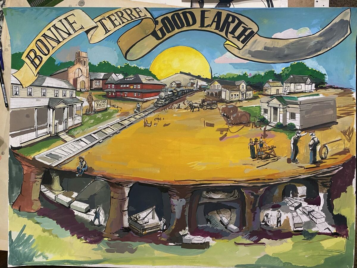 DeBold works on a mural for Bonne Terre – Daily Journal Online